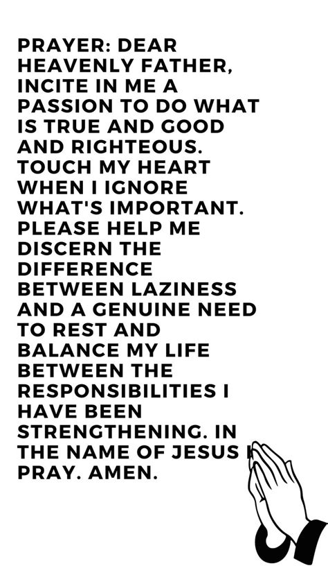 prayer for laziness Oração