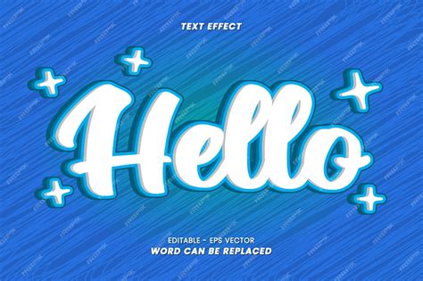 Premium Vector Editable Text Effects 3d Hello Text