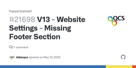 V13 Website Settings Missing Footer Section · Issue 21698 · Frappeerpnext · Github