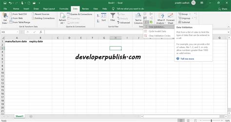 Date Validation In Microsoft Excel Developer Publish