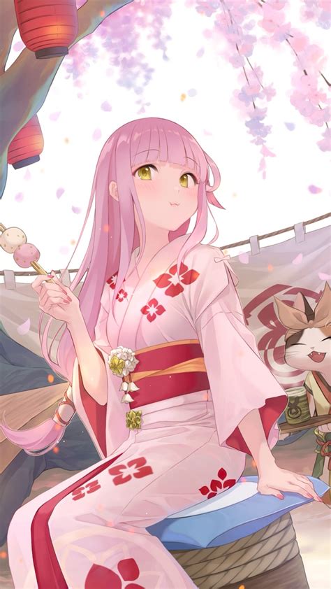 可爱樱花树下少女 动漫手机动态壁纸 动漫手机壁纸下载 元气壁纸