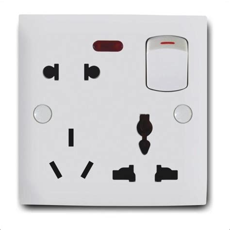 6 pin wall multi socket with indicator 3 pin and 2 pin with switch