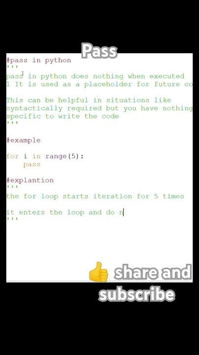 python tutorials pass statement short 22 shorts ytshorts