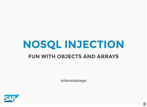 PDF NOSQL INJECTION Karlsruher Und Frankfurter Entwicklertag