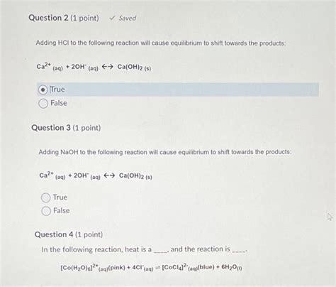 Solved Adding HCl To The Following Reaction Will Cause Chegg Com