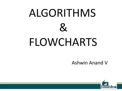 Algorithms Flowcharts PPT