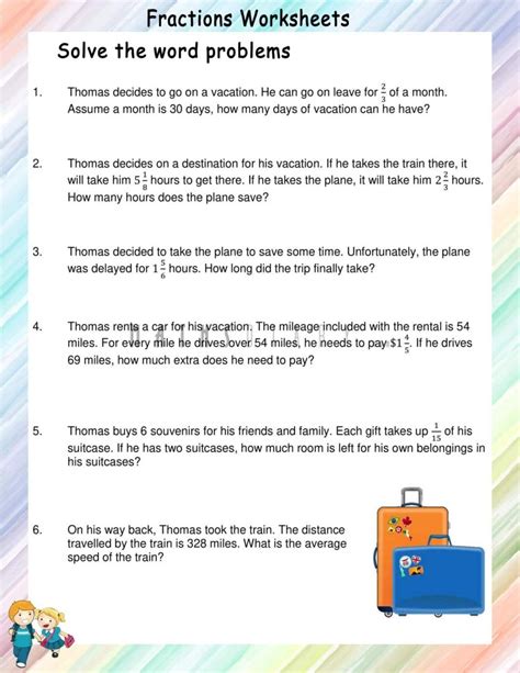 Fractions Word Problems With Four Operations Worksheets Math