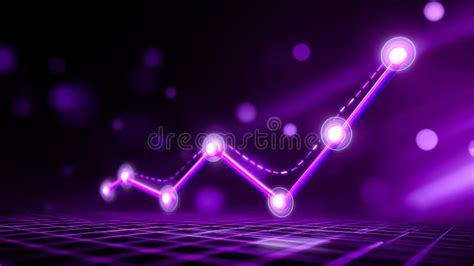 Upward Trend Represented By Glowing Data Points On Line Chart Abstract Digital Interface