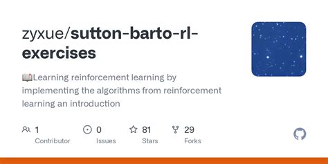 Github Zyxuesutton Barto Rl Exercises 📖learning Reinforcement Learning By Implementing The