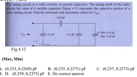 Solved The Tuning Circuit In A Radio Consists Of Several