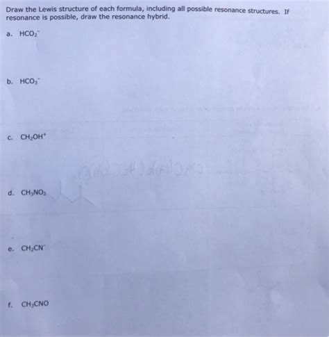 Solved Draw The Lewis Structure Of Each Formula Including