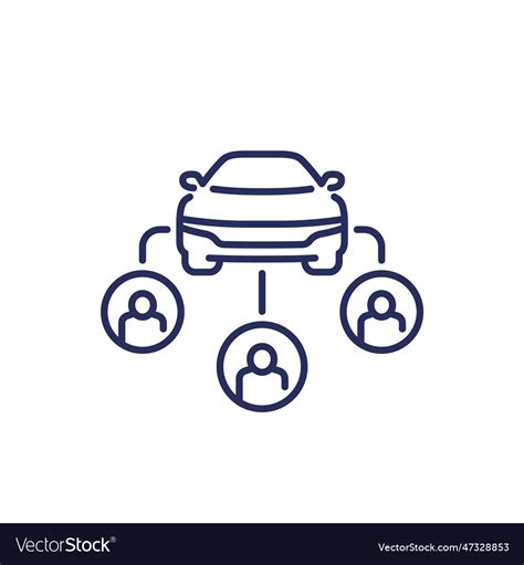 Carsharing Line Icon With A Car Royalty Free Vector Image