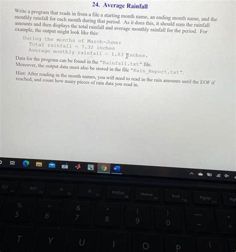 Solved 24 Average Rainfall Write A Program That Reads In