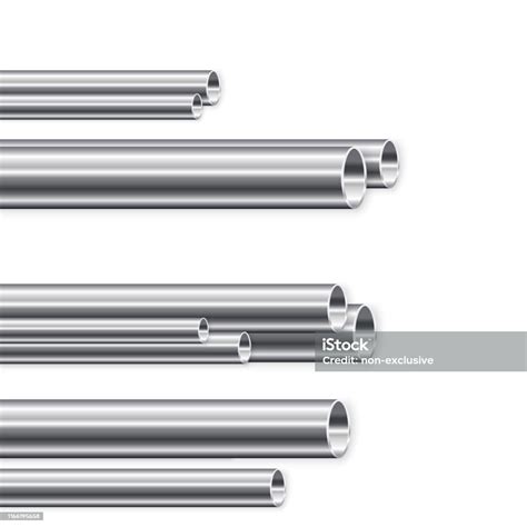 금속 파이프 제조 새로운 철 튜브의 그룹 벡터 일러스트레이션 0명에 대한 스톡 벡터 아트 및 기타 이미지 0명 3차원 형태