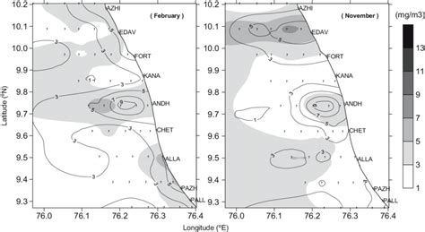 Chlorophyll A Distribution Average Of Surface And Bottom Of Observed