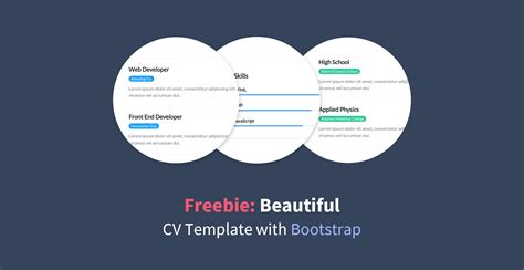 Freebie Beautiful Cv Template With Bootstrap Tutorialzine