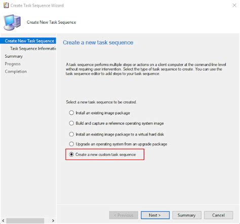 sccm task sequence gui how to set up the ts to work with a gui