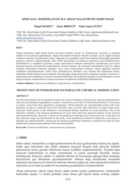 Pdf Protection Of Wood Based Materials By Chemical Modification