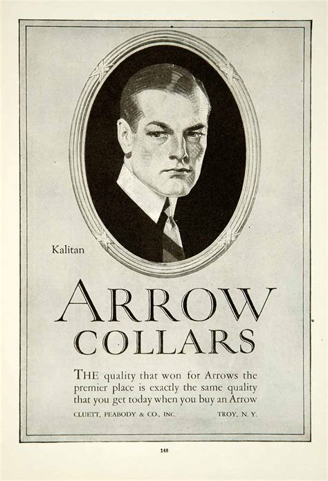 1920 Ad J C Leyendecker Man Arrow Collars Kalitan Cluett Peabody Clo