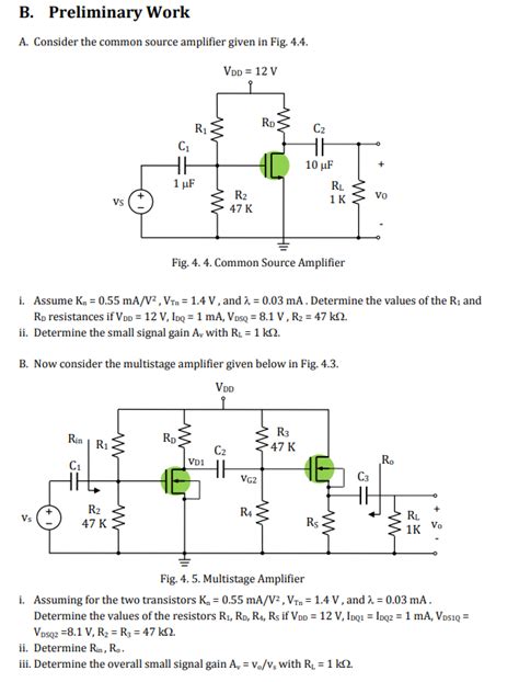 Solved A Consider The Common Source Amplifier Given In Fig