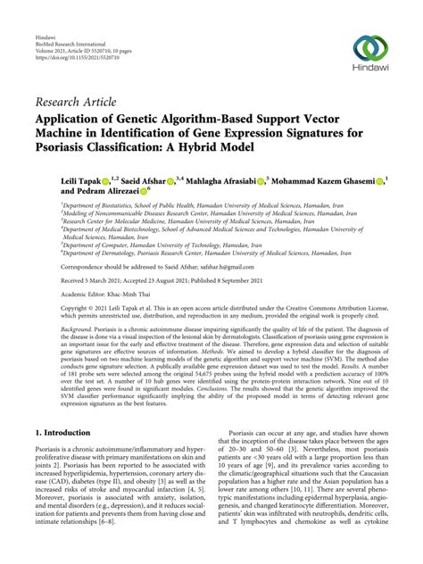 Pdf Application Of Genetic Algorithm Based Support Vector Machine In Identification Of Gene