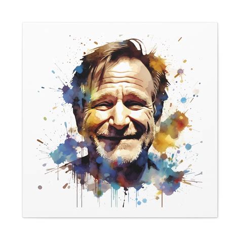 Robin Williams Fan Art Print On Stretched Canvas Matte Canvas Stretched 125 Etsy