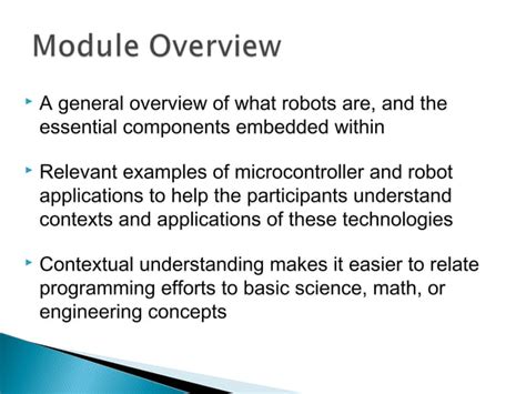 Introducttion To Robotics And Microcontrollers Ppt