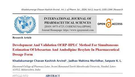 Development And Validation Of Rp Hplc Method For Simultaneous