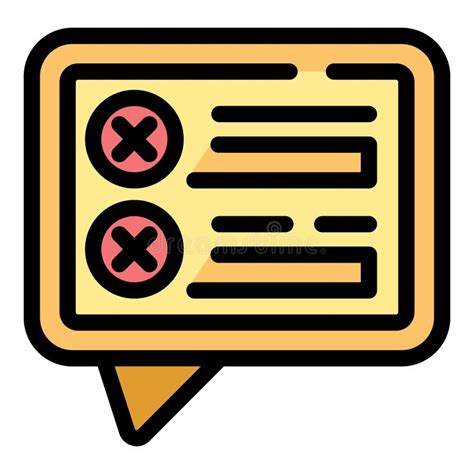 Speech Bubble Showing Survey With Negative Answers Stock Vector