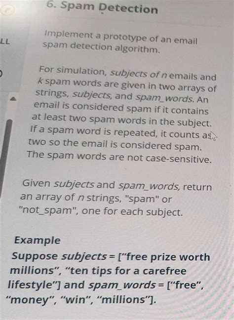 6 Spam Detection Implement A Prototype Of An Email Spam Detection