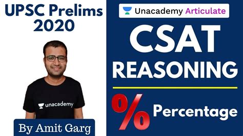 csat reasoning percentage by amit garg upsc prelims 2020 youtube