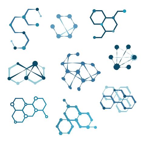 Premium Vector Hexagonal Molecule Badge Molecular Structure Logo Molecular Grids And Chemistry