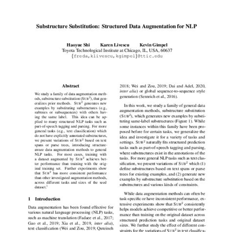 Substructure Substitution Structured Data Augmentation For Nlp Acl