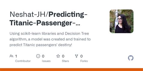 Github Neshat Jh Predicting Titanic Passenger Survivor Status Using Scikit Learn Decision Tree