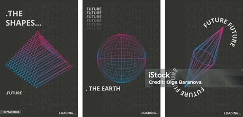 디자인을 위한 복고풍 미래 포스터 추상적인 3d 모양 와이어프레임 비문이 있는 공 지구 우리 지구 포스터 배너의 공백 거친에