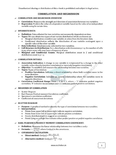 Correlation And Regression Concepts Pdf
