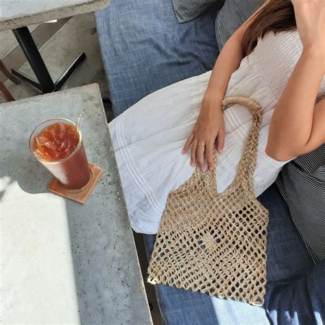 Boho Woven Hemp Bag Natural Hemp Bag Market Bag Summer Bag Tote Bag