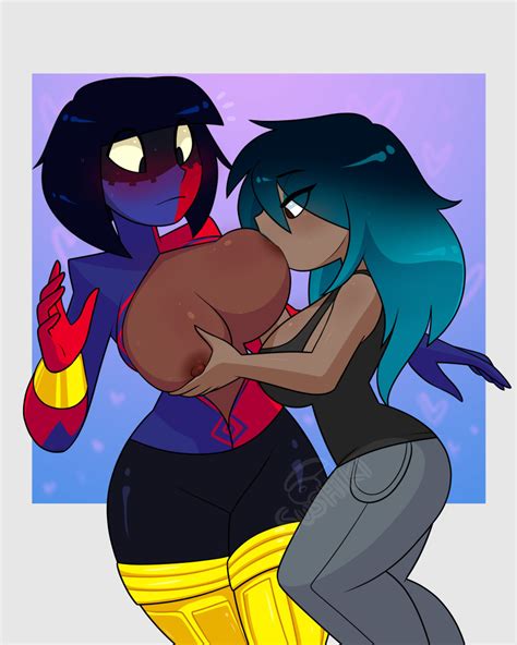 Rule 34 2022 2girls Anita Sushiki Bike Shorts Black Hair Bob Cut Breast Sucking Breasts Out