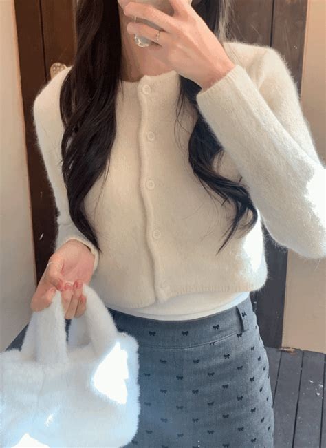 이즈민 뽀용🎀당일출고 로이 앙고라 니트 가디건 4color