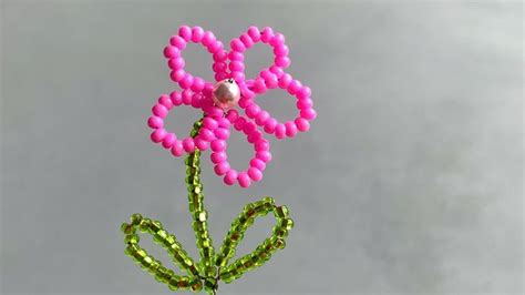 Самый простой цветок из бисера и проволоки для начинающих Цветы из бисера Проволочные цветы