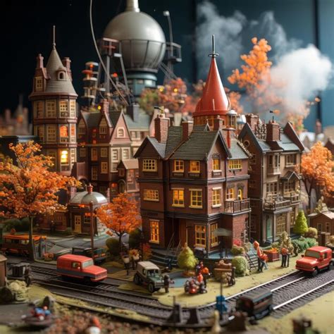 Premium Ai Image Miniature City Illustration