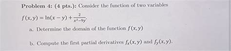 Solved Problem 4 4 ﻿pts Consider The Function Of Two