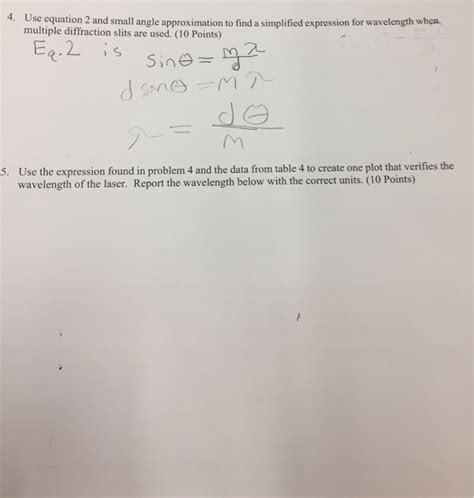 4 Use Equation 2 And Small Angle Approximation To Chegg Com