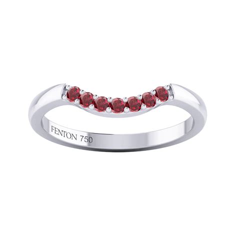 The Curved Band Ruby 18k White Gold Ring Fenton