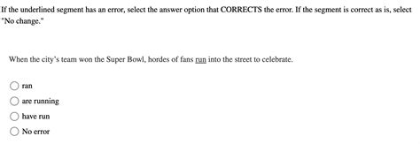 Solved If The Underlined Segment Has An Error Select The