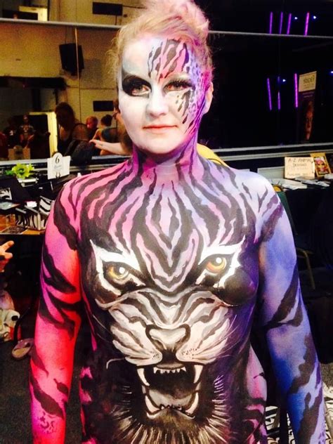 Neon Tiger Bodypaint Body Art Painting Body Painting Body Art