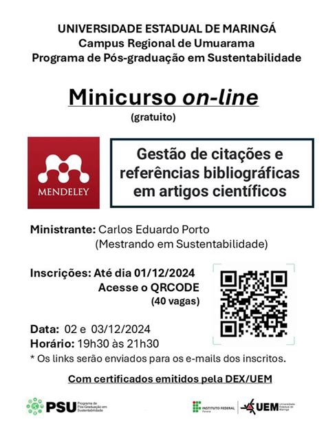 Minicurso png Programa de Pós Graduação em Sustentabilidade