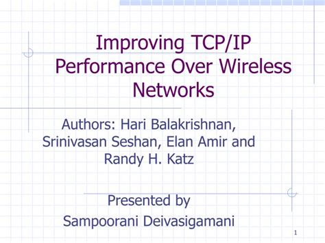 ppt improving tcp ip performance over wireless networks powerpoint