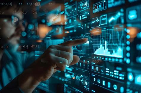 Engaging With Data A Glimpse Into Advanced Analytics And Technology Premium Ai Generated Image