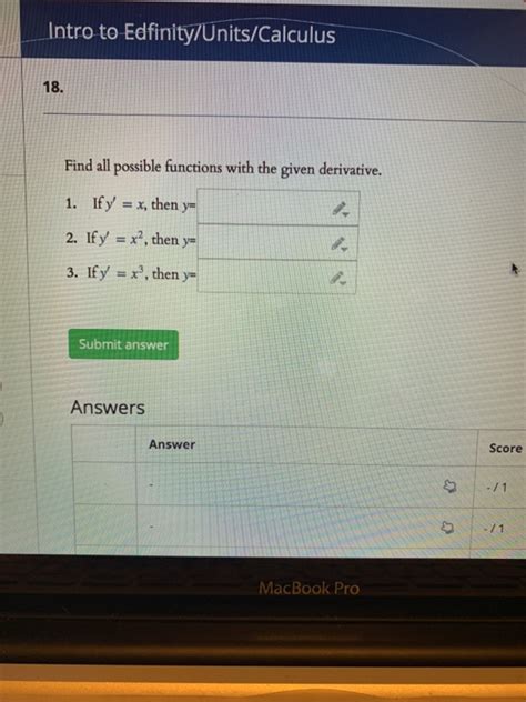Solved Intro To Edfinityunitscalculus 18 Find All